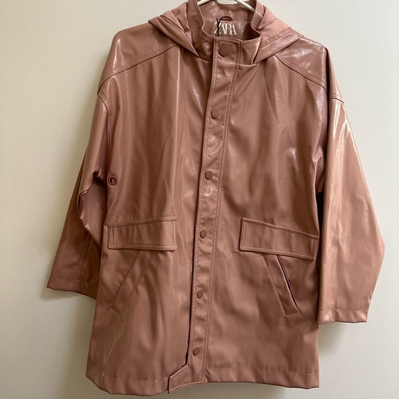 Zara | Jackets & Coats | Zara Girls Oversized Rubberized Raincoat 314 ...